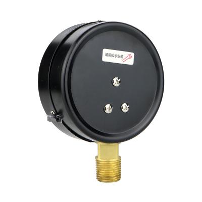 China Medidor de pressão seco de 100 mm NPT1/2 com concha de ferro e conector de cobre Precisão 1,6% à venda