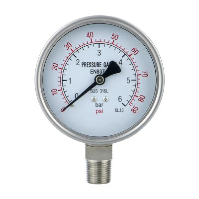 China Accurate 304ss Pressure Measuring Instruments for ZG1/2 Threads and Hydraulic Systems for sale