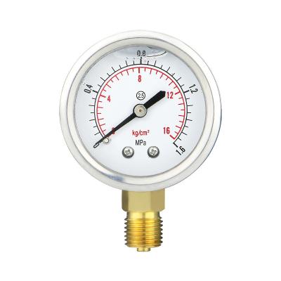 Cina 304ss Connessione in rame 50mm Gas di riempimento dell'acqua di olio Liquid Pressure Gauge per OEM in vendita