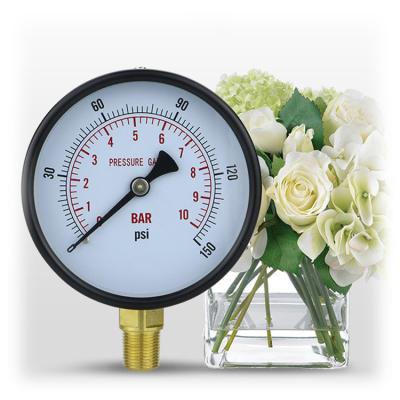 China Medidor de presión hidráulica de 100 mm BSP 1-600 bar Manómetro de oxígeno Medidor para hilo de agua en venta