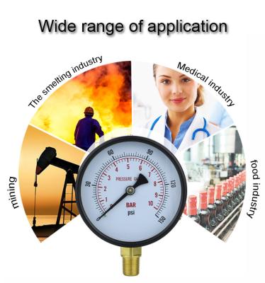 China 4 inch Manometer Precision Pressure Gauge Hydraulisch met op maat gemaakte ondersteuning Te koop