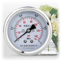 Quality 2.5" MAIRUIKESI -30inHg 60mm Bourdon Tube back with U-clamp gas/liquid /water for sale