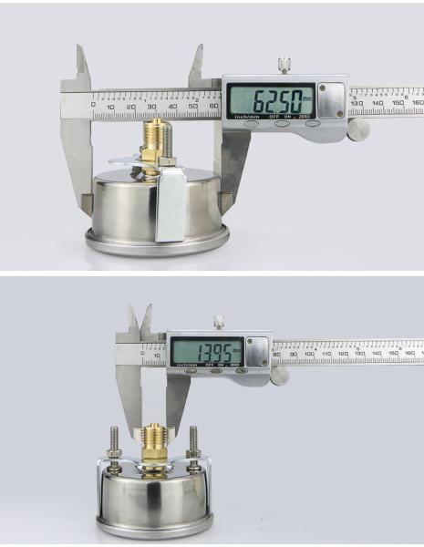 Quality 2.5" MAIRUIKESI -30inHg 60mm Bourdon Tube back with U-clamp gas/liquid /water for sale