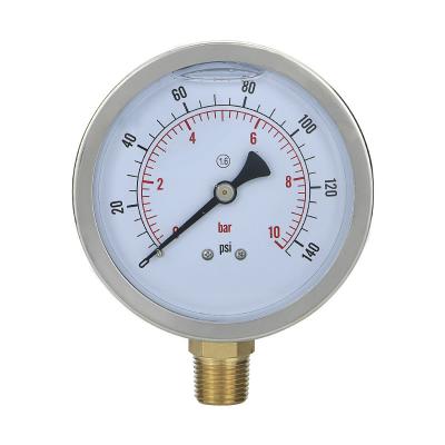 Cina YN100 High Accuracy Glycerine Pressure Gauge in 4 Inch Size with Customizable Options in vendita