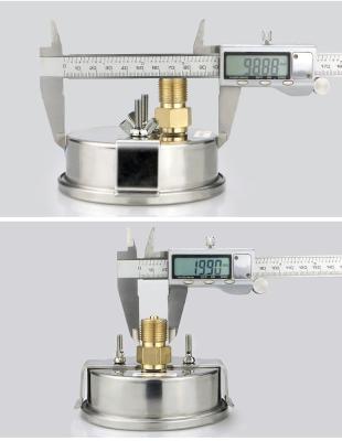 China Clamp Type Axial Gas Pressure Gauge Meter 1.6% Precision Hydraulic Pressure Indicator for sale