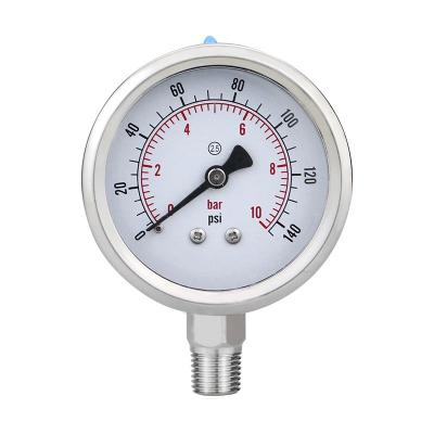 中国 耐腐食性 60mm1 圧力計 1/4 スレッド接続と高温 販売のため