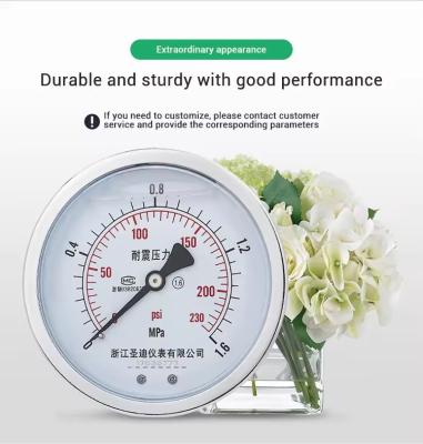 Cina Logo personalizzato Misuratore di pressione riempito di glicerina per olio d'aria acqua gas di CO2 in Zhejiang in vendita