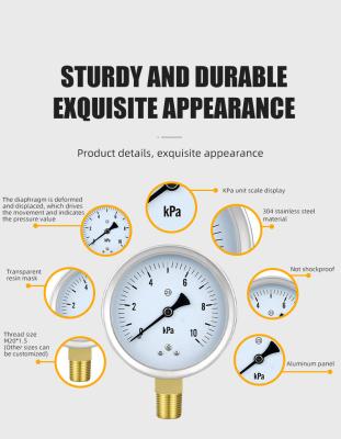 China M20*1.5 Thread Pressure Measuring Instruments Micro Manometer Capsule Hydraulic Gauge for sale