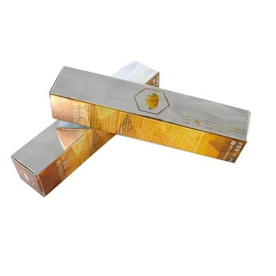 China Gold and silver cardboard paper UV printing cosmetic packaging product box for essential oil skin care packaging for sale