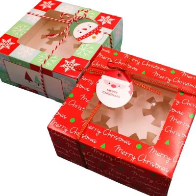 China Christmas cake box 4 pcs cup cake packaging box custom logo cupcake gift biscuit nougat chocolate box factory