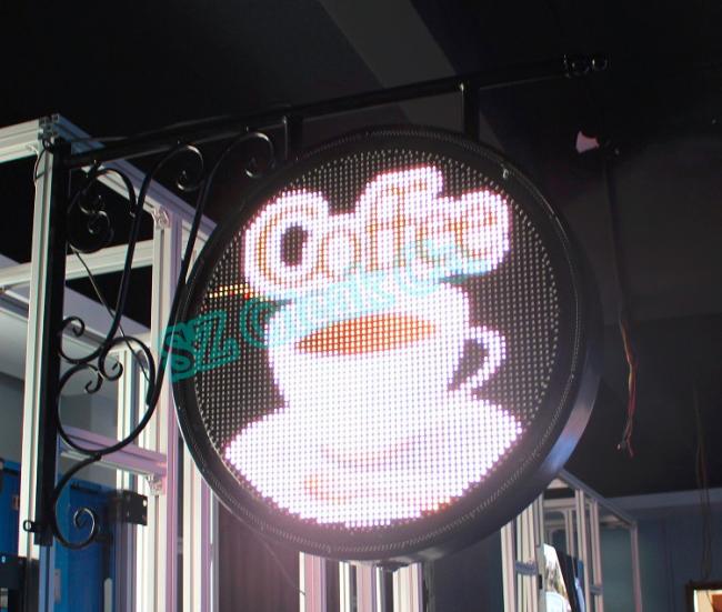 p8 full color rgb outdoor double sided led billboard price programmable circle led screen display for coffee shop advertising