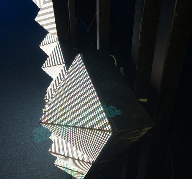 New product 3d led triangular dj screen for nightclub stage pub