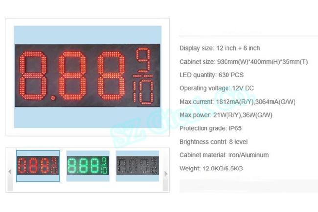 Outdoor waterproof gas station led price sign shenzhen manufacture