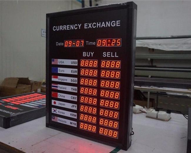led display currency exchange rate board for bank