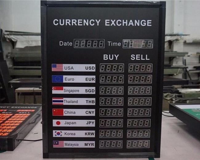 led display currency exchange rate board for bank