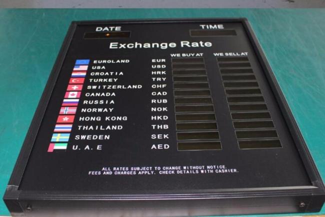 led display currency exchange rate board for bank