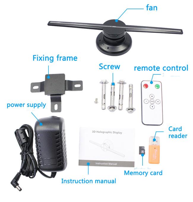 Custom 65cm indoor outdoor high resolution 1080p wifi control advertising holographic display screen led 3d hologram fan display