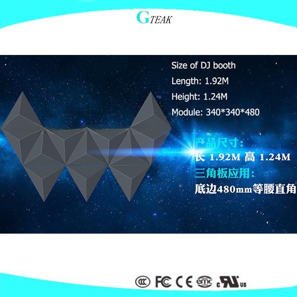 Quality High Brightness Indoor 3d LED Triangular DJ Screen for Nightclub Stage Pub for sale