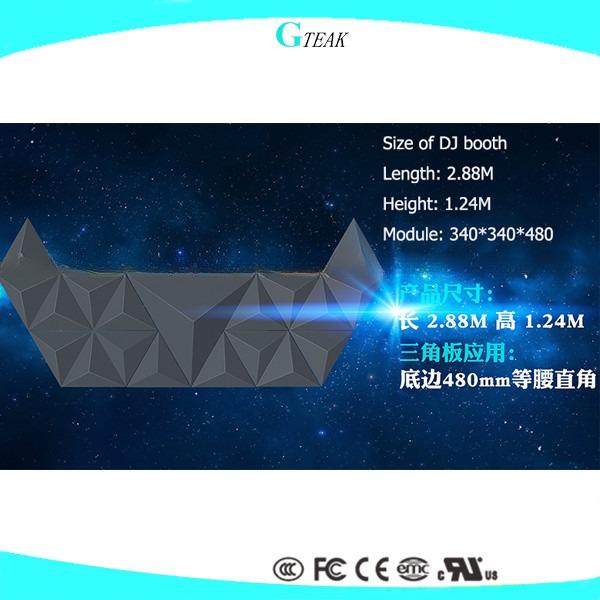 Quality High Brightness Indoor 3d LED Triangular DJ Screen for Nightclub Stage Pub for sale