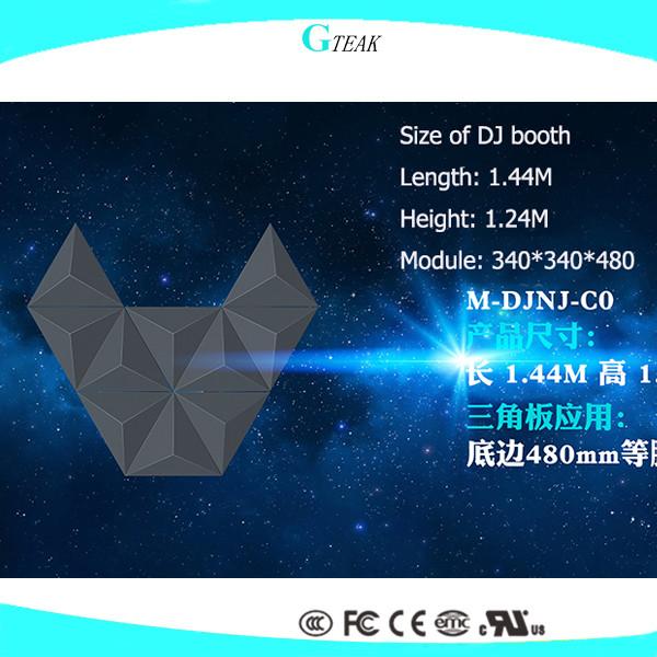 Quality High Brightness Indoor 3d LED Triangular DJ Screen for Nightclub Stage Pub for sale
