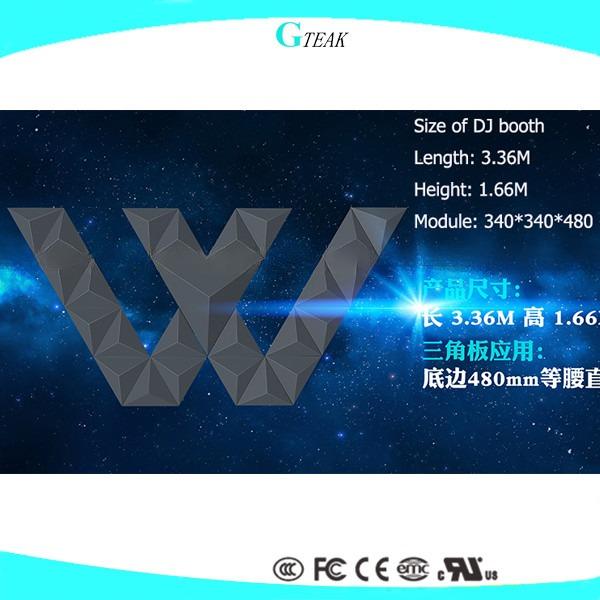 Quality High Brightness Indoor 3d LED Triangular DJ Screen for Nightclub Stage Pub for sale