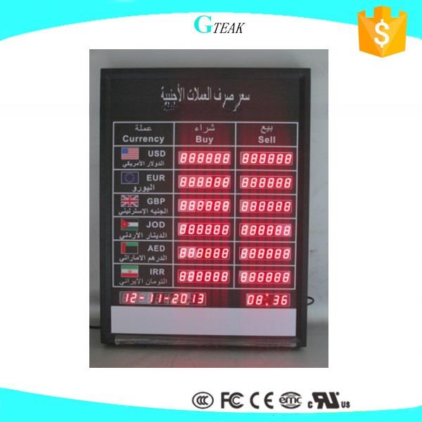 Quality led display currency exchange rate board for bank for sale