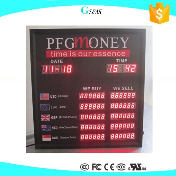 Quality led display currency exchange rate board for bank for sale