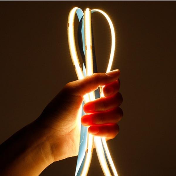 China Decorative Background indoor flexible led strip Light rgb white warm blue color 5V 12v 24V  5M  Luminous cob led strip light supplier