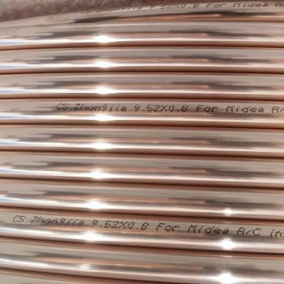 ASTM B280 99,9% tuyau d'eau en cuivre rouge C11000 Taille 9.5 mm 29swg et 16 mm 24swg Échangeur de chaleur d'air pour condensateur