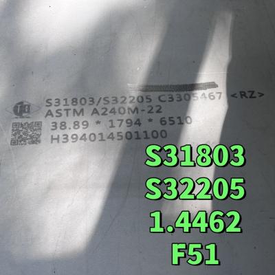 China ASTM A182 F51 Stainless Steel Plate 38*1220*2440mm S31803 1.4462  Duplex Steel Plate for sale