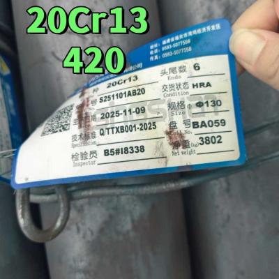 China High Carbon EN 1.4021 / DIN X20Cr13 / AISI 420 Stainless Steel Round Bar Hot Rolled Black Surface for sale