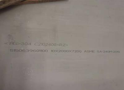 중국 Asme Sa240m-2019 압연 플레이트 Aisi 304 S30408 ​​1d No 1 표면 판매용