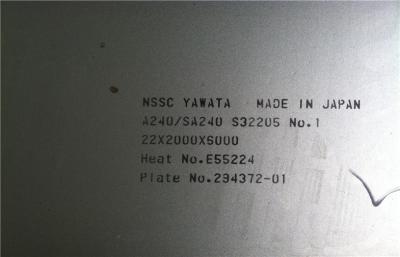 Chine Catégorie inoxydable duplex de plaque d'acier S31803/S32205 à vendre