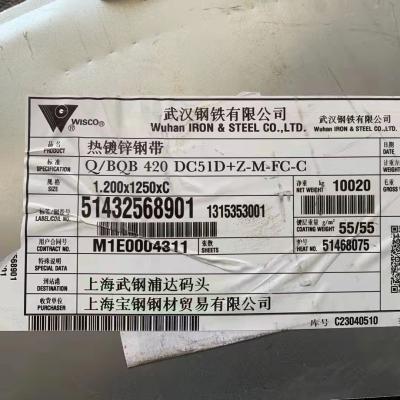 Cina S350GD Z275 ha galvanizzato la fessura d'acciaio della bobina che taglia lo spessore di 3.0mm in vendita