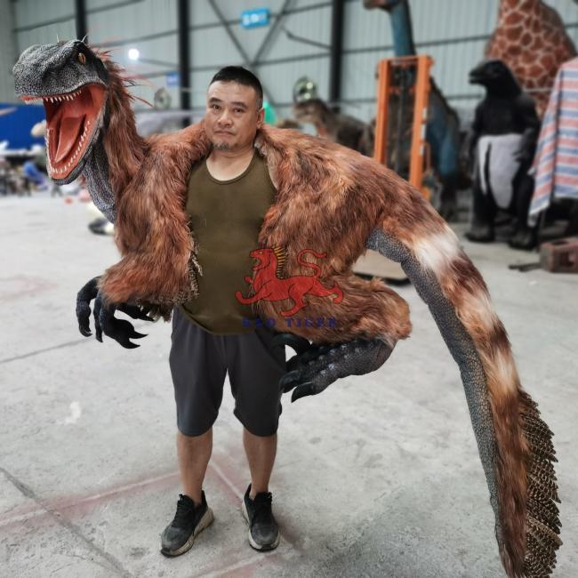 Deinonychus shoulder puppet in use