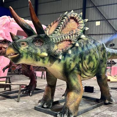 China Real High-quality Professional Animatronic Dinosaur Triceratops 6m Model for sale