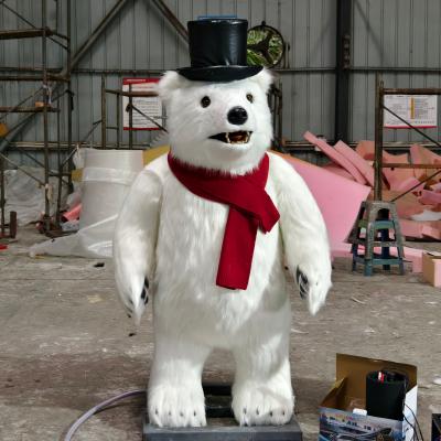 China Theme Park Animatronic Christmas Decoration Singing Cartoon Polar Bear Model for sale