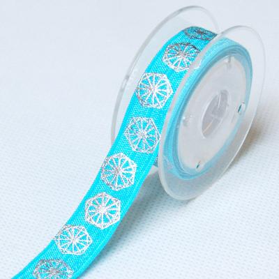 China 100 yards custom logo printed Silver wholesale decorative ribbon for sale