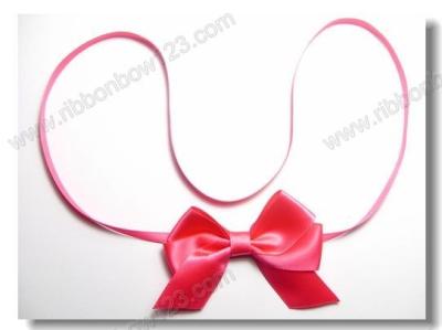 China Pre-tied satin ribbon Bows with Elastic Loop for sale