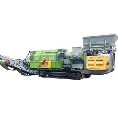 China E-waste Crusher Mobile Scrap Metal Shredder Timber Wood Pallet Tracked Mobile Waste Shredder for sale