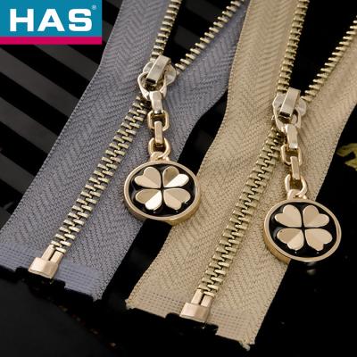 China Grijze metalen tandversnellers Op maat gemaakte luxe rits voor handtassen Te koop