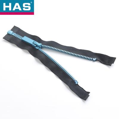 Cina Cerniera in metallo personalizzabile # 10 Cerniera a colori multipli Blu con slider di blocco automatico in vendita