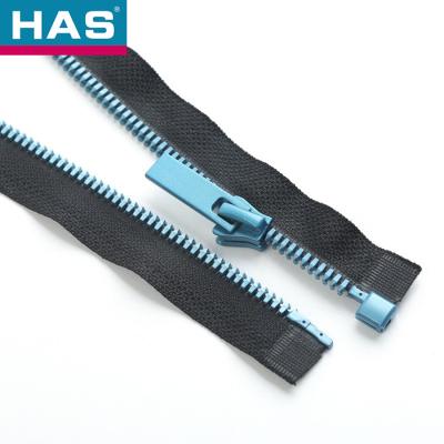 Cina Cerniera in metallo personalizzabile # 10 Cerniera a colori multipli Blu con slider di blocco automatico in vendita