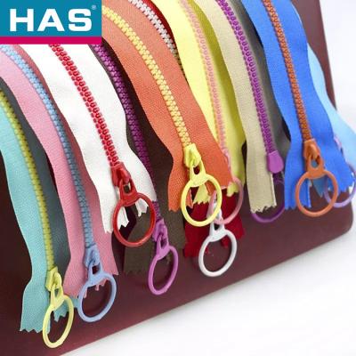 China Colorful Polyester Zippers Open End / Closed End  Zipper For Bags for sale
