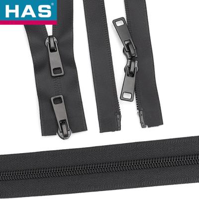 Cina Chiusura impermeabile in nylon nero # 8 # 10 Chiusura impermeabile per abbigliamento impermeabile in vendita