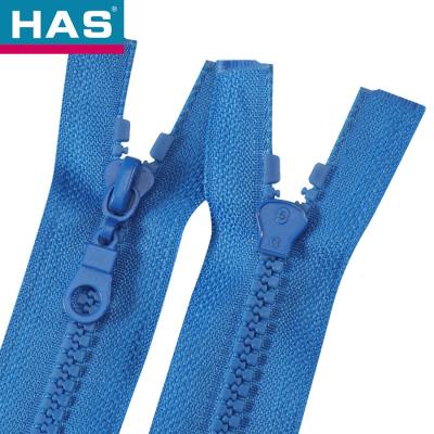 China #5 Resin Coil Zipper with Hard Material Thick Teeth Open End Design for sale