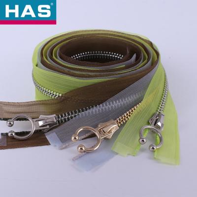 China HAS #5 Sheer Zippers With Keyring Pulls For Fashion DIY Projects for sale