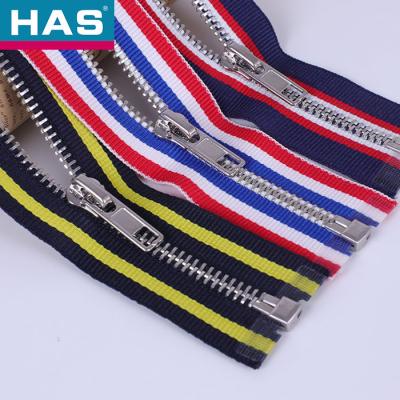 China HAS #5 Striped Zippers For Fashion Accessories Apparel for sale