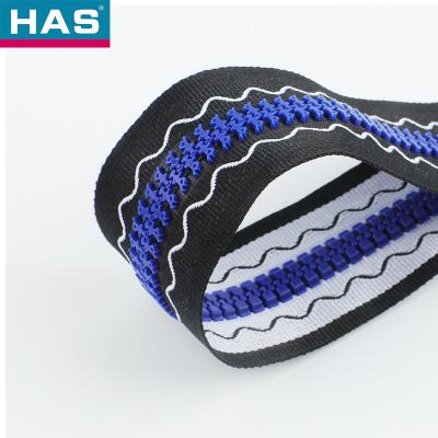 China Self-Locking Resin Zipper With Wavy Pattern And Special Running Rubber Teeth For Easy On Garments Or Bags In Various Colors for sale