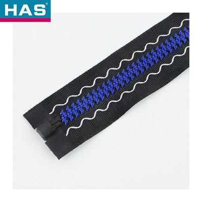China Self-Locking Resin Zipper With Wavy Pattern And Special Running Rubber Teeth For Easy On Garments Or Bags In Various Colors for sale